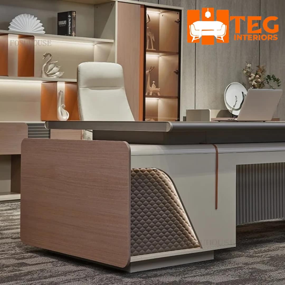 Executive Office Table and Bookshelf Table 2.8metres Shelf 2.7metres ...